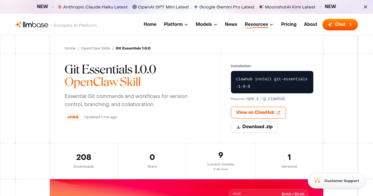 Git Essentials 1.0.0 - OpenClaw AI Agent Skill | LLMBase